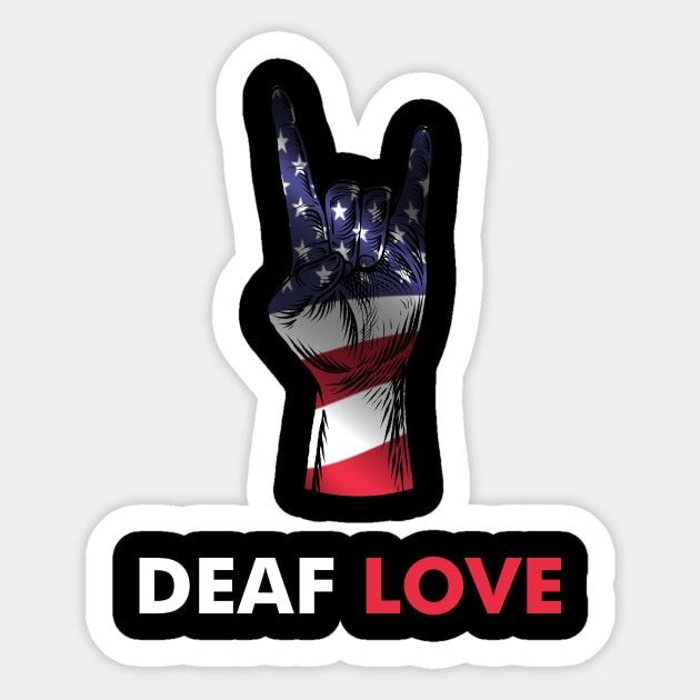 Deaf Love Sign Assign By American Sign Language - Deaf - Sticker ...