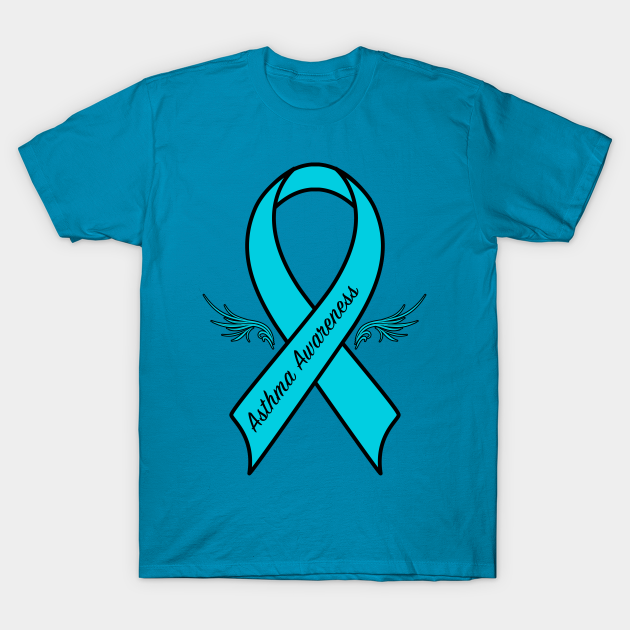 Asthma Awareness Ribbon with Wings - Asthma - T-Shirt | TeePublic