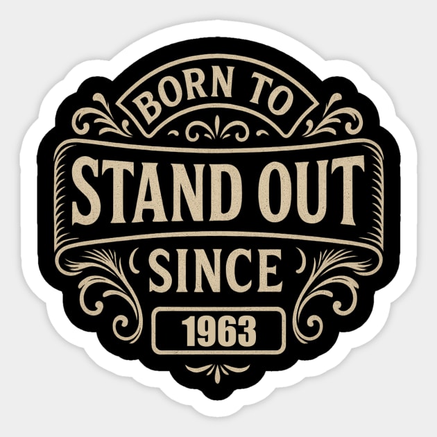 1963 Vintage Birthday - 1963 - Sticker | TeePublic