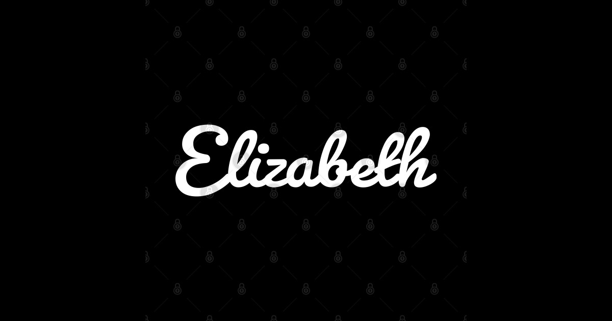 Elizabeth Cursive Script Typography White Text - Elizabeth - Sticker ...