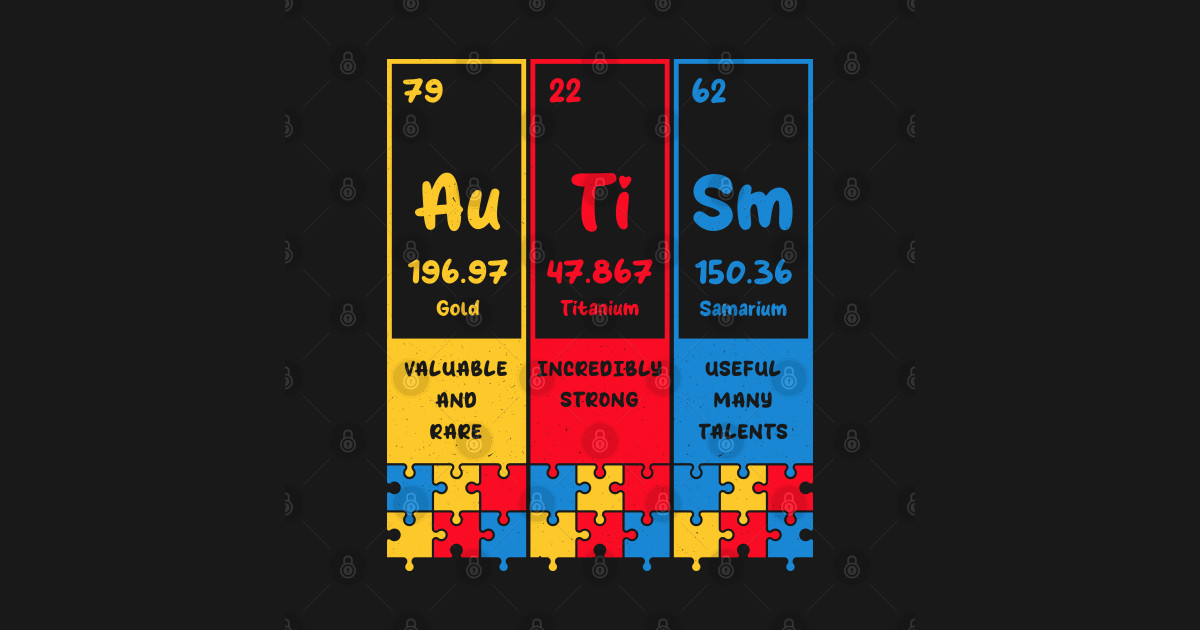Funny Autism Awareness Periodic Table Elements Chemistry - Autism ...