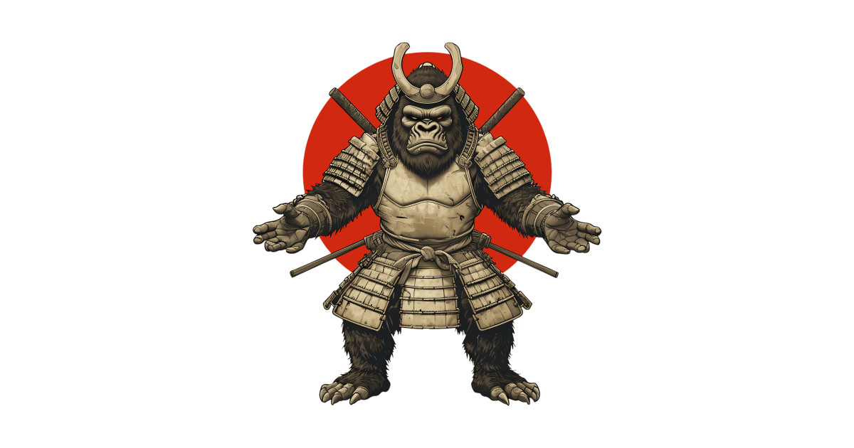 Hibagon Japanese Bigfoot Samurai Retro Art - Japanese Bigfoot Samurai ...
