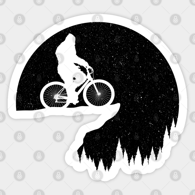 Bigfoot Riding Bike - Sasquatch - Sticker | TeePublic