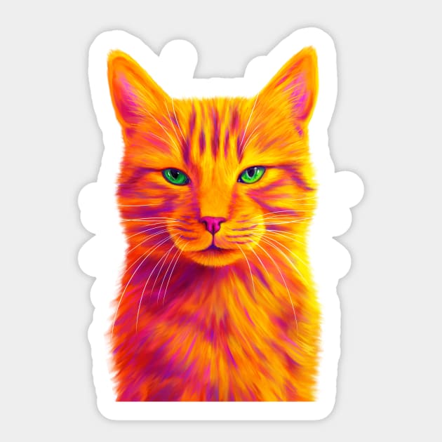 Orange Tabby Cat - Tabby Cat - Sticker | TeePublic