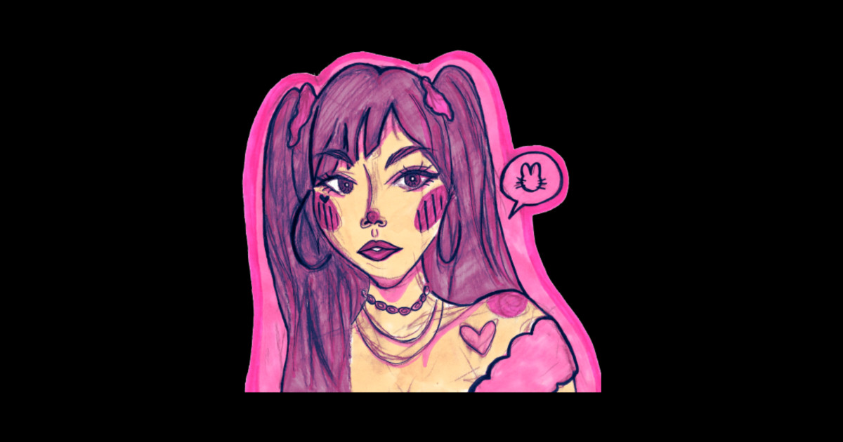 Cute Girl Art Cute Girl Art Sticker Teepublic
