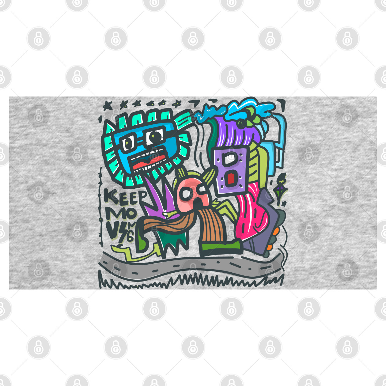 Keep Moving - Doodles - Kids T-Shirt | TeePublic