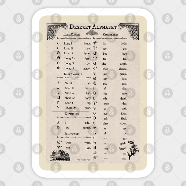 Deseret Alphabet - Utah History - Sticker | TeePublic