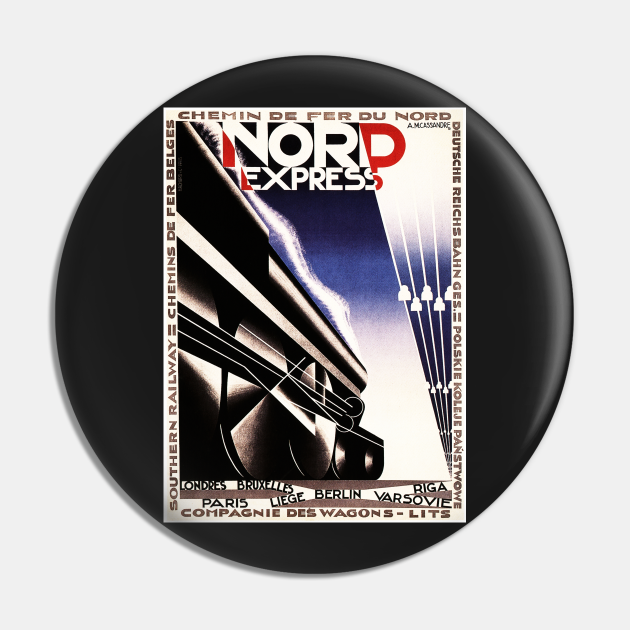 NORD EXPRESS Vintage Railway Poster - Train - Pin | TeePublic