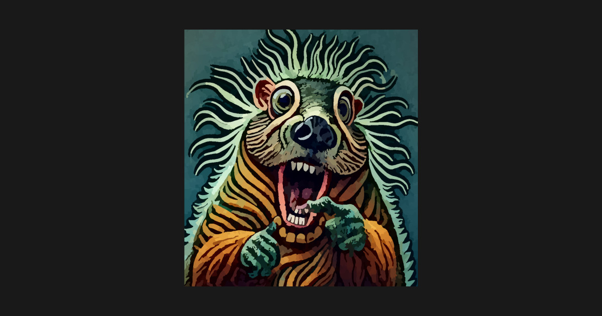 watercolor angry groundhog - Watercolor - T-Shirt | TeePublic