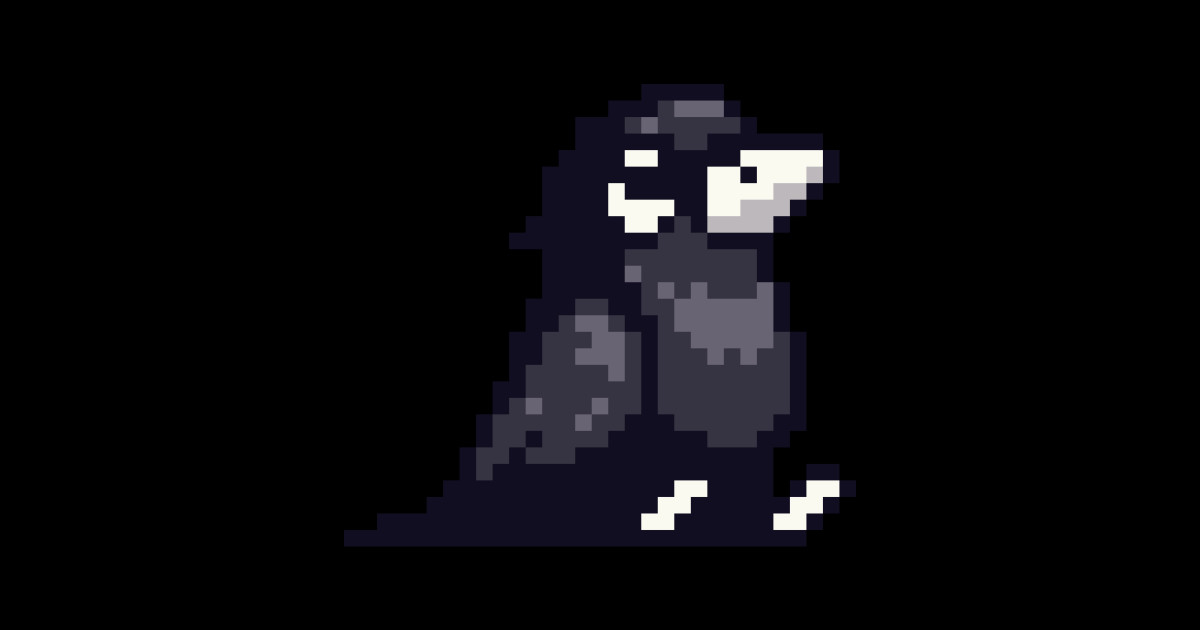Raven Pixel Art - Raven Pixel Art - Sticker | TeePublic