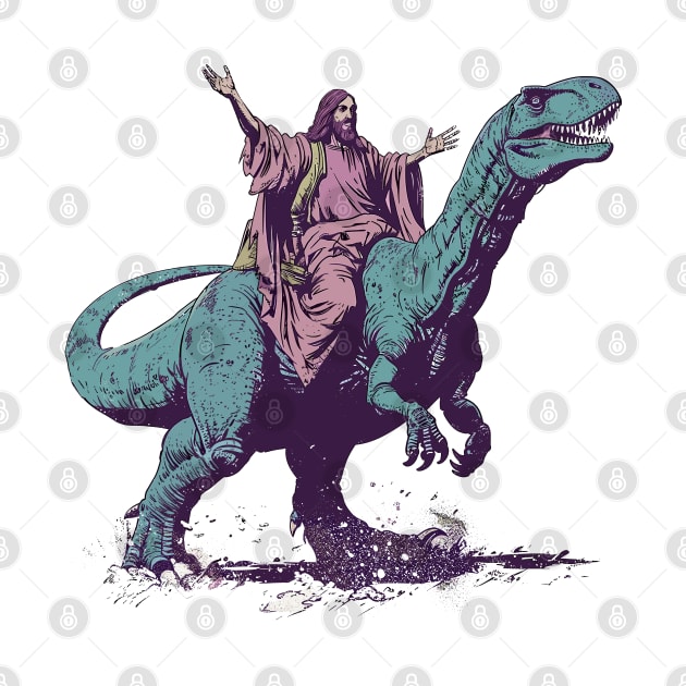 \ Jesus Riding A Dinosaur / - Jesus Meme - T-Shirt | TeePublic