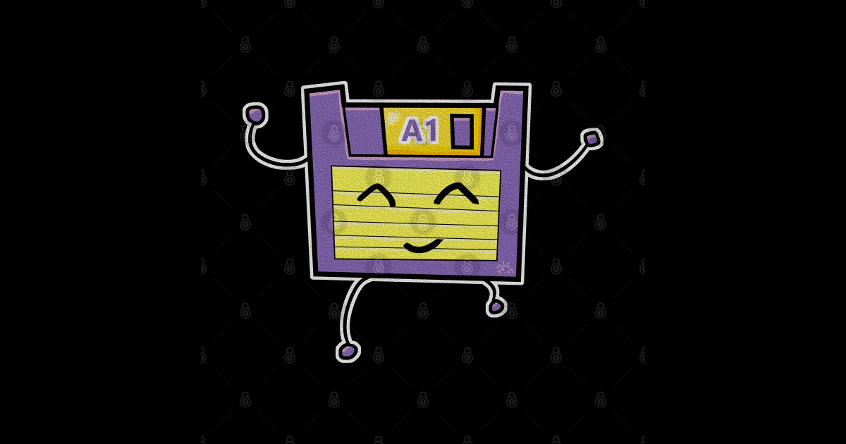 A1 Cute Dancing Floppy Disk - Floppy Disk - Sticker | TeePublic