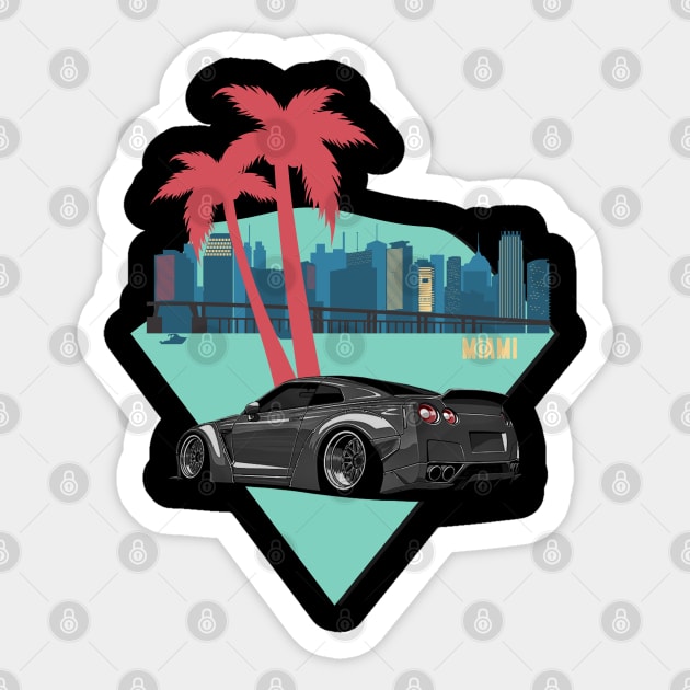 R35 GTR Skyline Miami JDM Tuning Car - Gtr R35 - Sticker | TeePublic