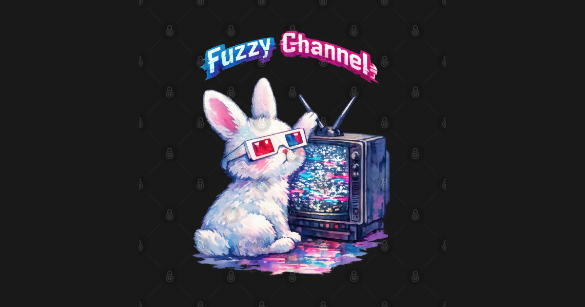 Fuzzy Channel - Glitch TV Bunny - Glitch Art - T-Shirt | TeePublic