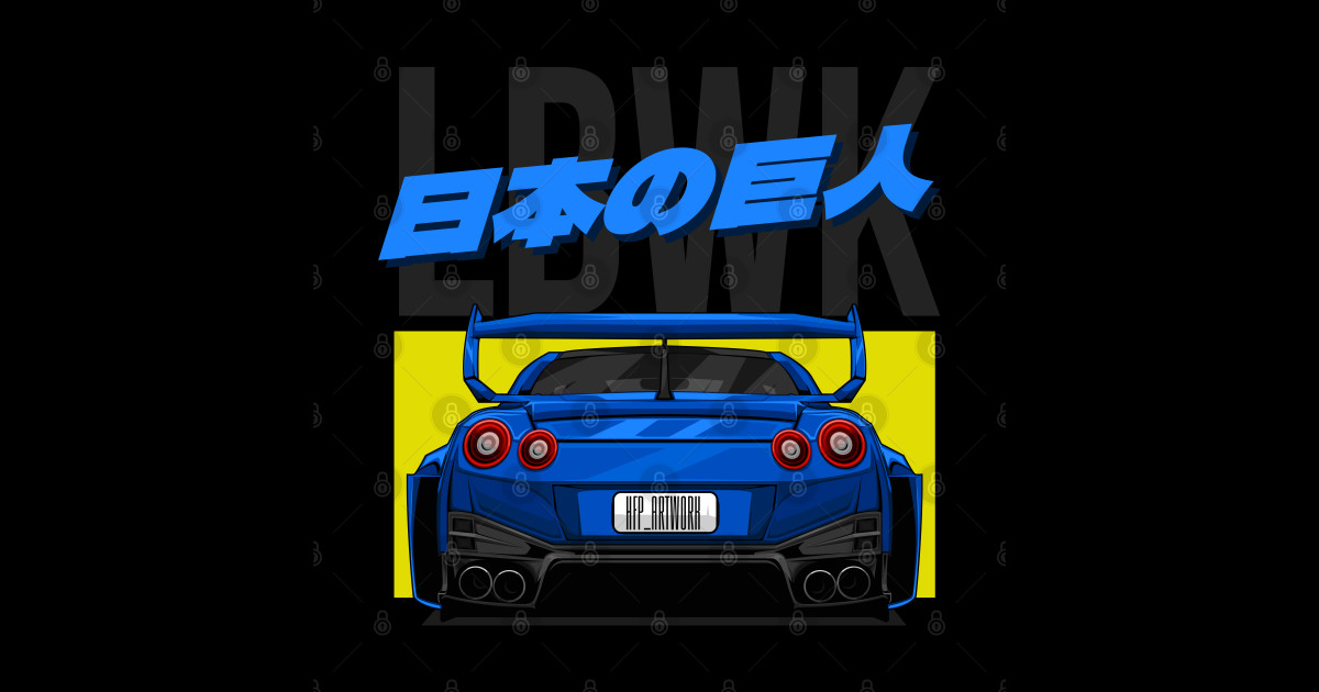 LIBERTY WALK NISSAN GTR-R35 (BLUE) - Nissan Gtr R35 - Sticker | TeePublic