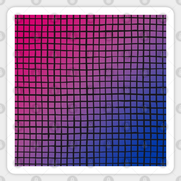 Pink Purple Blue Gradient - Black Sketched Grid - Bisexual Colors - Bi ...