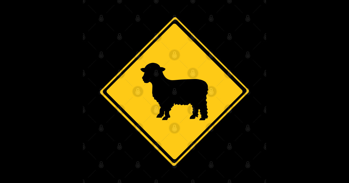 Sheep Warning Sign - Sheep Gifts - Sticker | TeePublic