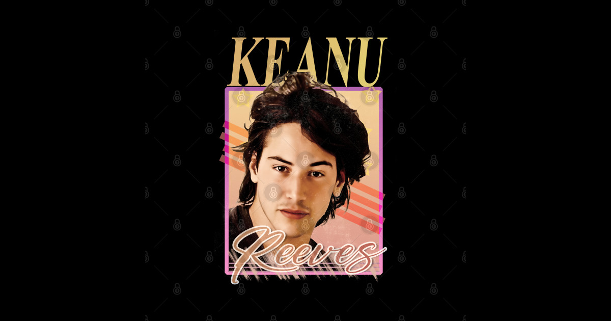 Keanu Reeves || Retro art || 90s - Keanu Reeves - Sticker | TeePublic
