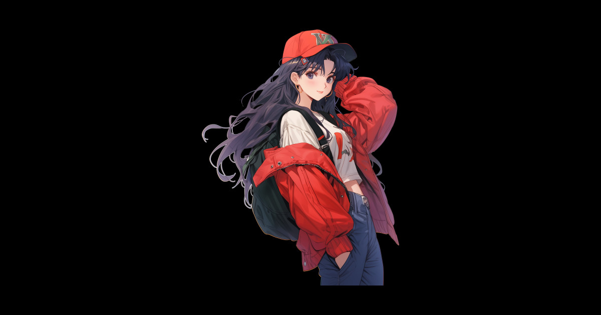 Misato Katsuragi Anime girl Illustration streetwear - Evangelion ...