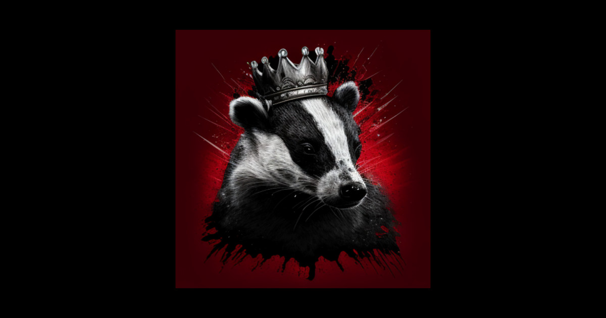 The Badger King - Badger - Sticker | TeePublic