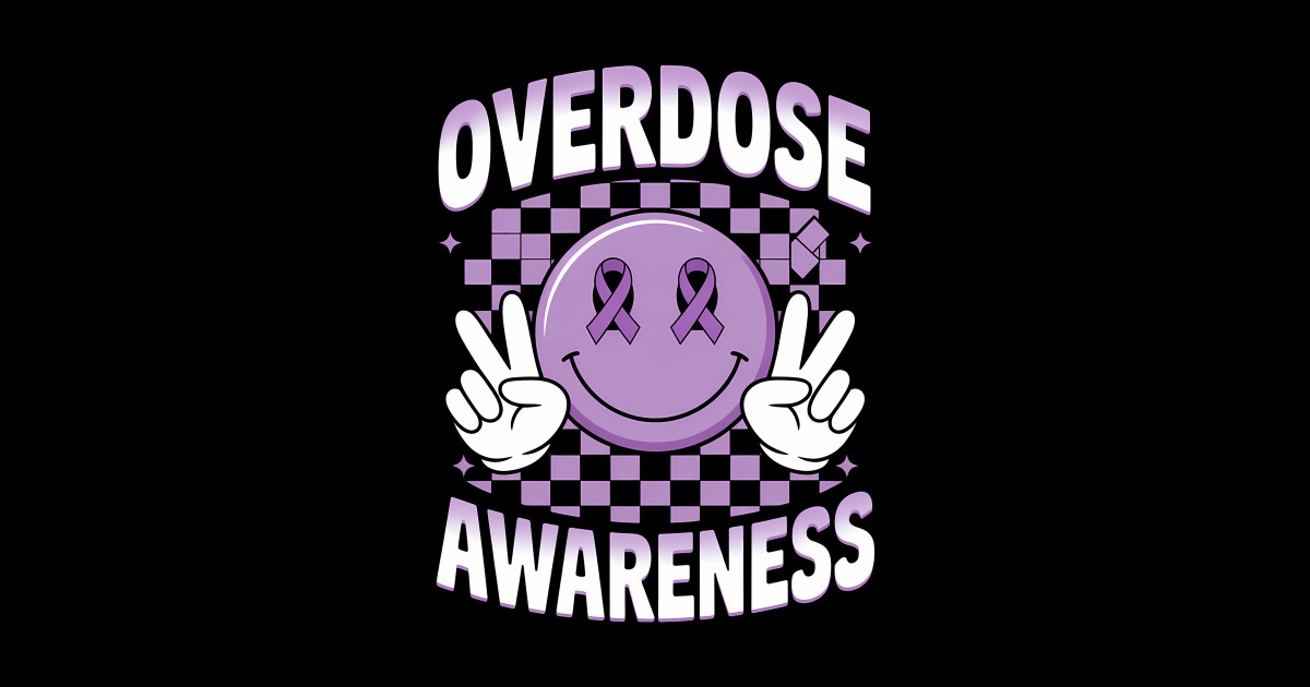 Overdose Awareness Purple Ribbon Smile Drug Addiction - Overdose ...
