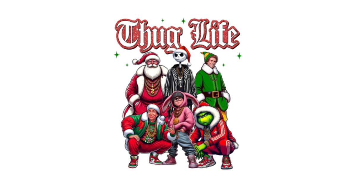 Cartoon Christmas Thug Life, Movie Character, Thug Life Xmas, Thug Life ...