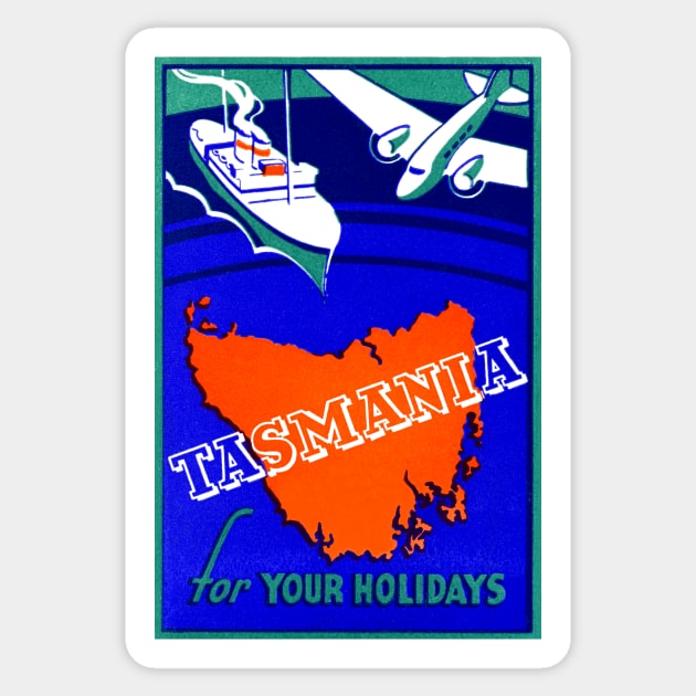 1930 Tasmania Travel - Vintage - Sticker | TeePublic