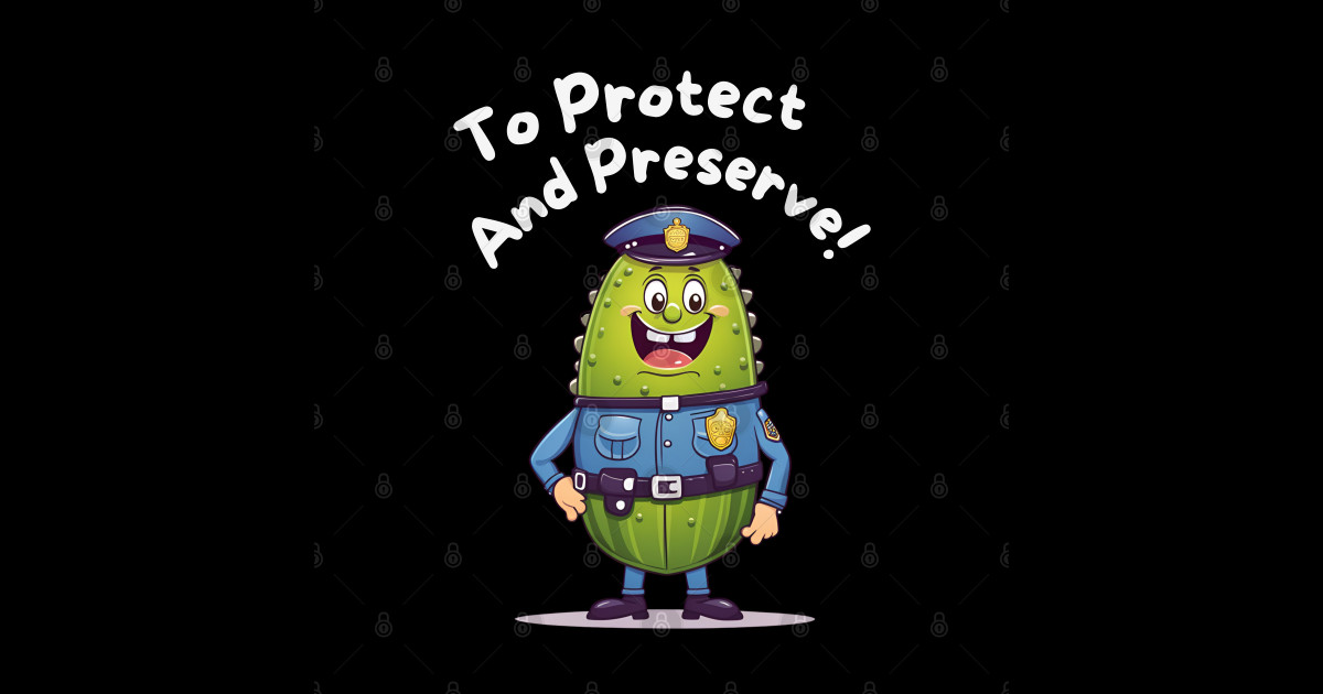 Pickle Policeman - Dill-igent Law Enforcement Humor - Quirky Police ...