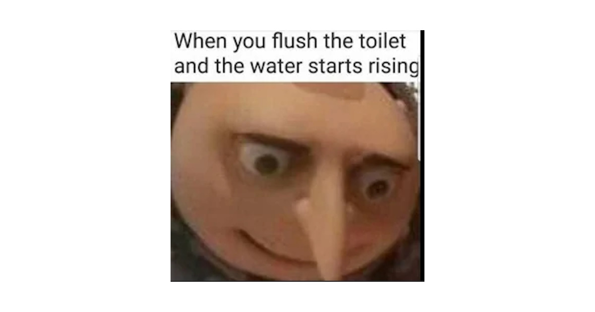 Toilet Flush Panic – Funny Reaction Meme - Meme - T-Shirt | TeePublic
