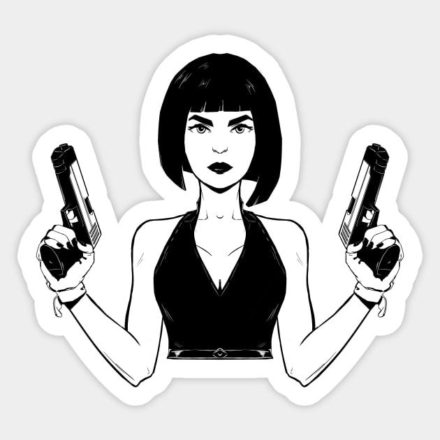 Girl with guns - Bad Girls - Sticker | TeePublic