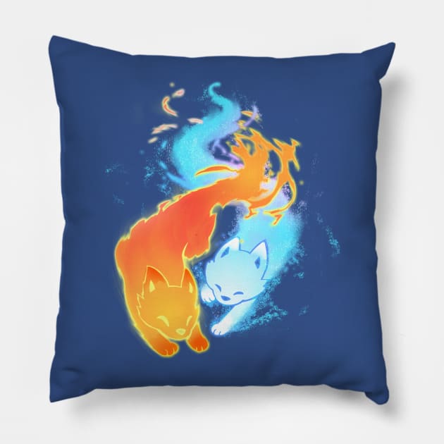 Fire and Ice - Fox - Pillow | TeePublic