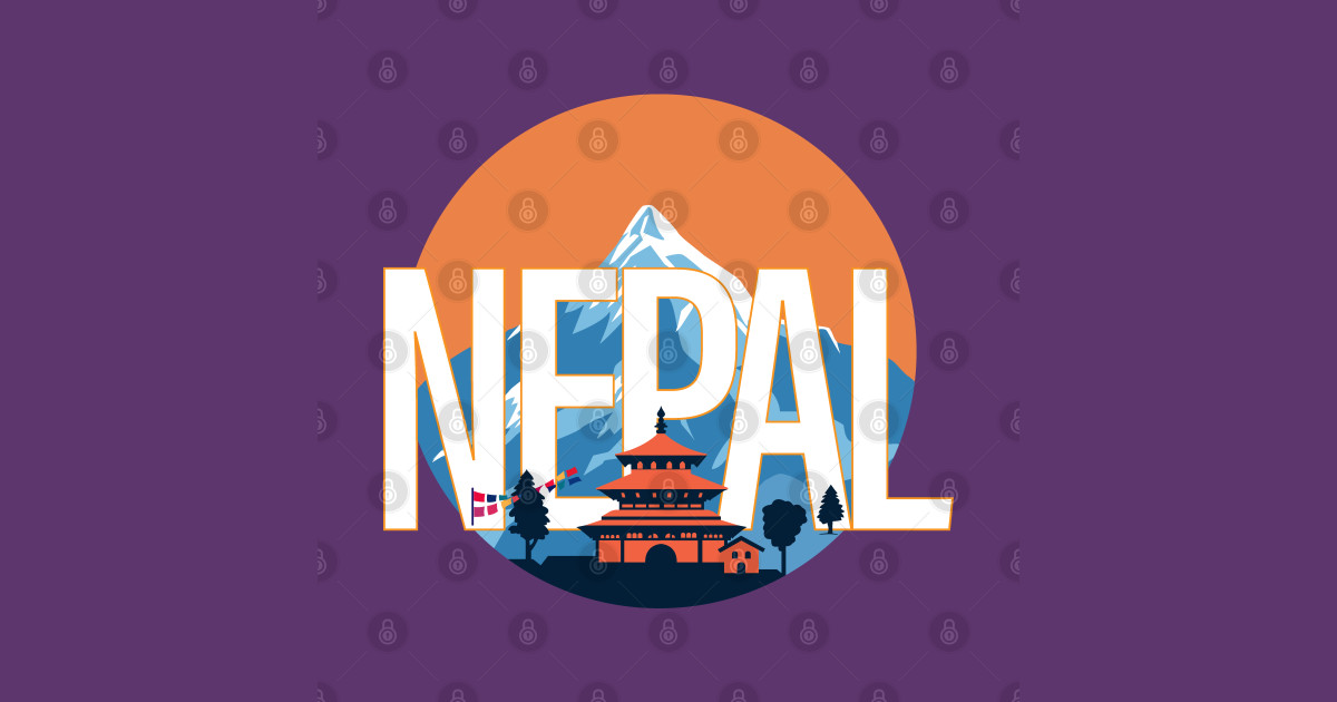 Nepal Temple Mount Everest - Nepal - T-Shirt | TeePublic