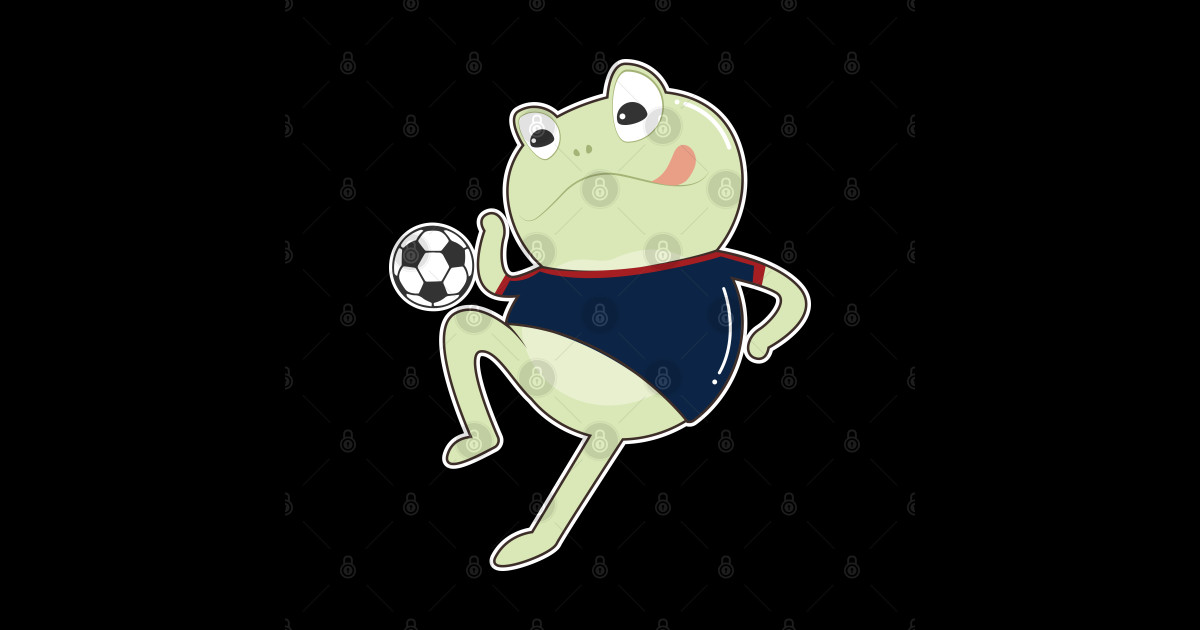 Frog as Soccer player with Soccer ball - Soccer - Sticker | TeePublic