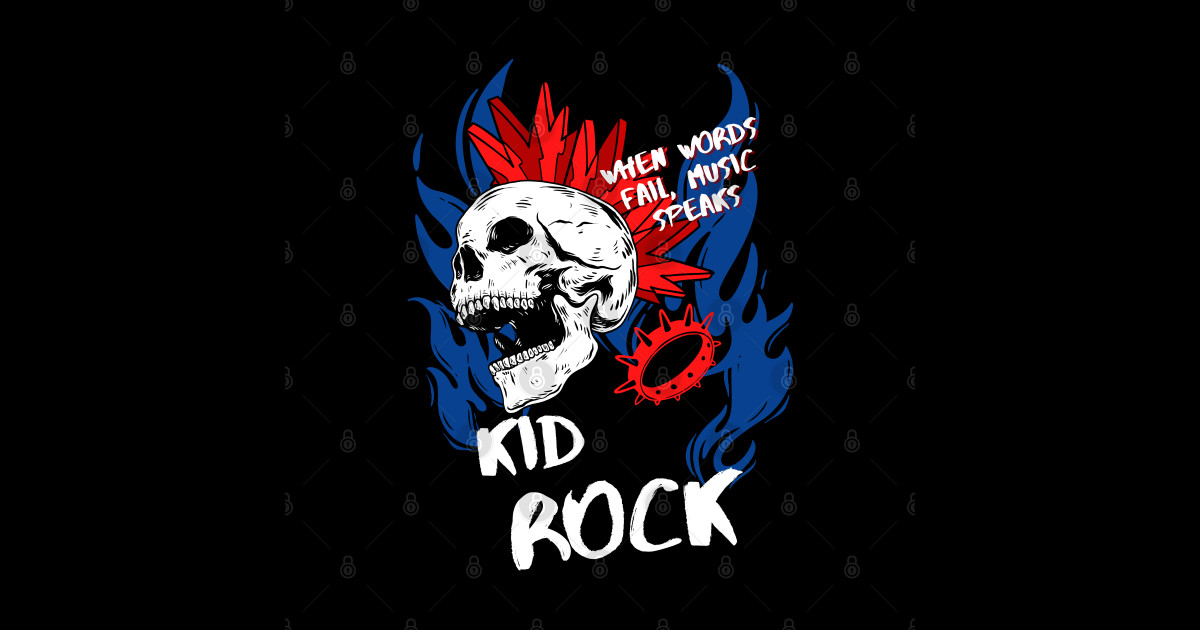 kid rock ll music speaks - Kid Rock - Sticker | TeePublic