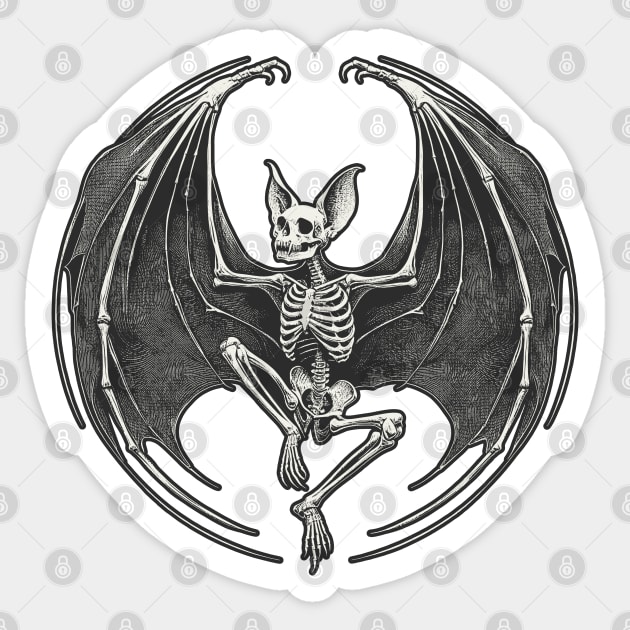 Vampire Bat Skeleton - Vampire Bat Skeleton - Sticker | TeePublic