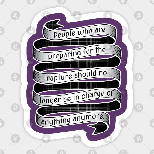 Rapture Nonsense (mono) - Rapture - Sticker | TeePublic