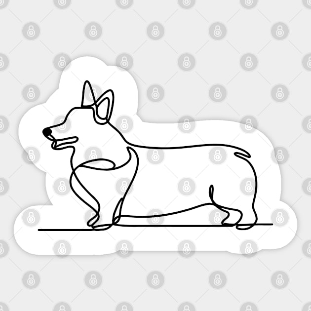 Corgi Line Drawing - Corgi - Sticker | TeePublic