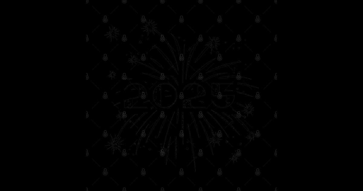 2025 Happy New Year Rerto Fireworks Design - New Years Eve 2025 ...