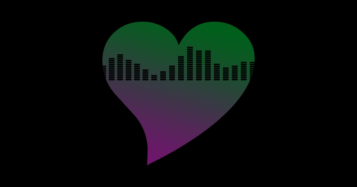 Green and Purple Graphic Equalizer Heart - Green - Posters and Art Prints | TeePublic
