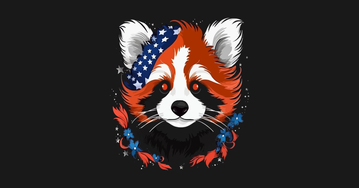 Patriotic Red Panda - Red Panda - T-Shirt | TeePublic