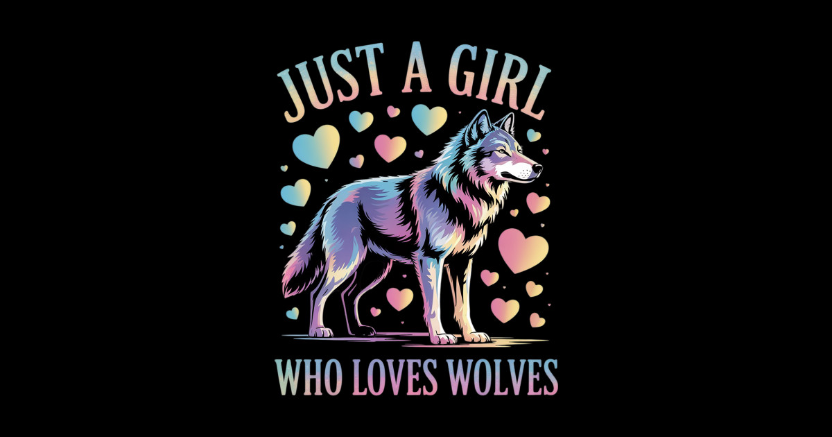 Cute Wolf Art For Women Girls Wof Pack Wolves Wolf Lover - Cute Wolf ...