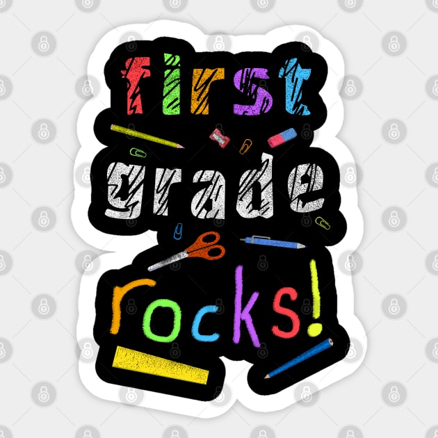 First Grade Rocks - First Grade Rocks - Sticker | TeePublic