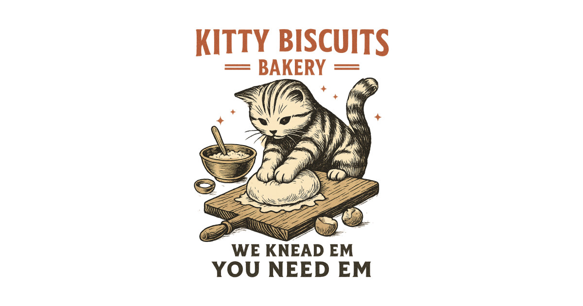 Kitty Biscuits Bakery We Knead Em You Need Em Cat Lover - Kitty Biscuits Bakery - T-Shirt ...