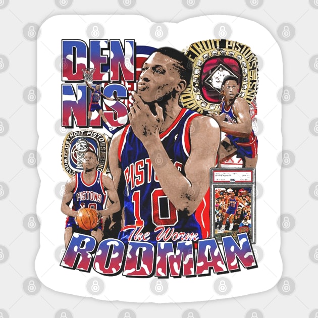 Dennis Rodman Detroit Card - Dennis Rodman - Sticker | TeePublic