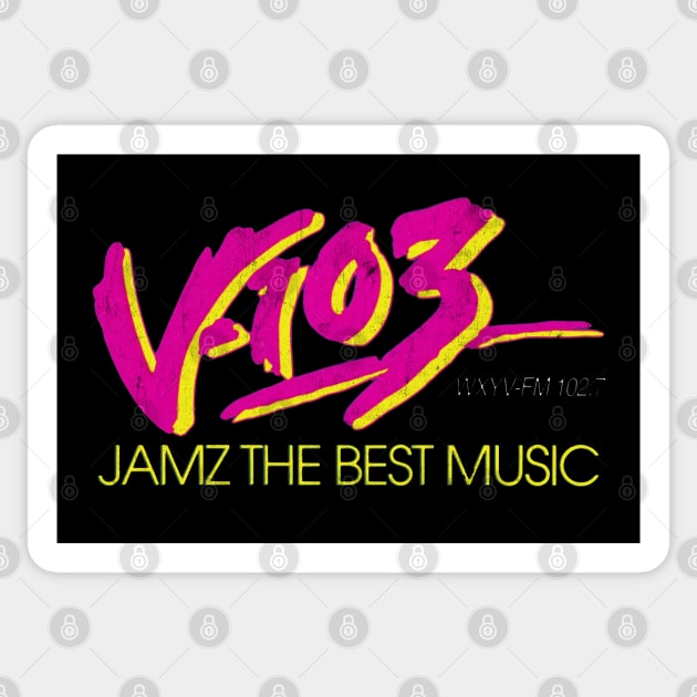 V-103 Jamz / 80s Defunct Rock Radio Station - Radio Station - Sticker ...