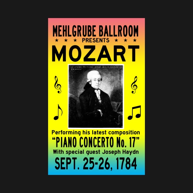 Mozart Concert Poster - Wolfgang Amadeus Mozart - T-Shirt | TeePublic
