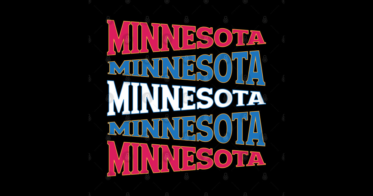NATIONAL TEXT ART MINNESOTA - Text Art - Sticker | TeePublic