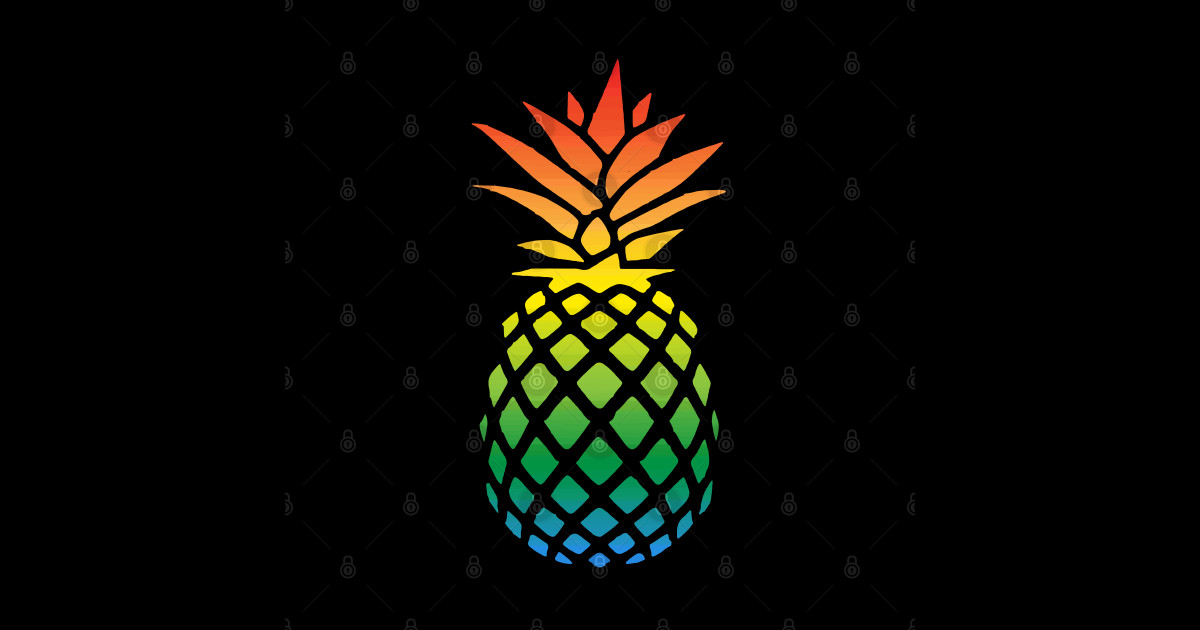 rainbow pineapple - Rainbow - Sticker | TeePublic