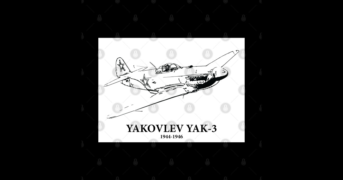 Yakovlev Yak-3 WWII Soviet Fighter - Yakovlev Yak 3 - Sticker | TeePublic
