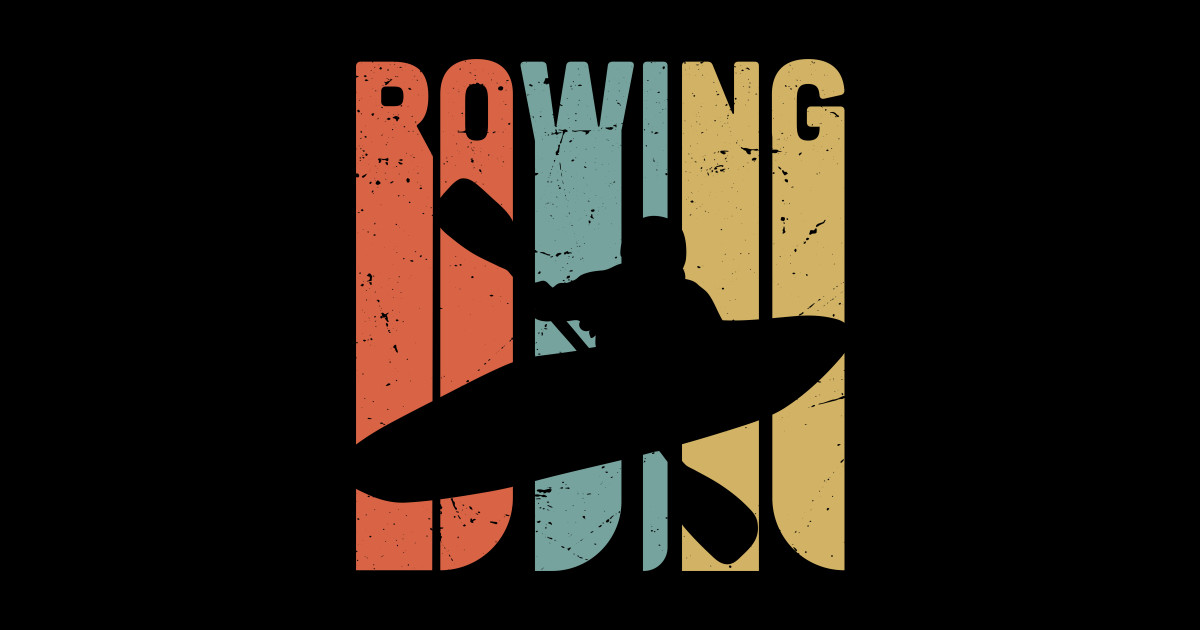Retro Rowing design, vintage rowing athlete gift, textured rowing ...